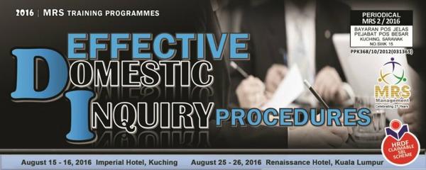 Domestic Inquiry | MRS Training Provider In Malaysia