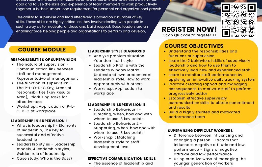 Effective Supervision at Work | MRS Training Provider In Malaysia